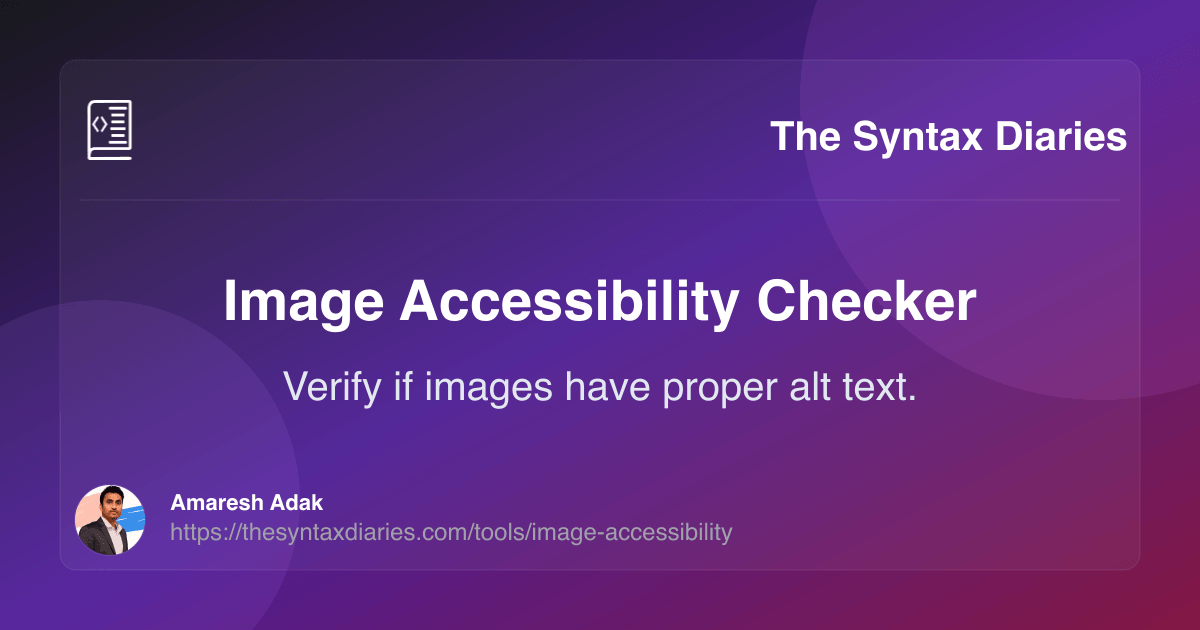 Image Accessibility Analyzer | Web Accessibility Tools