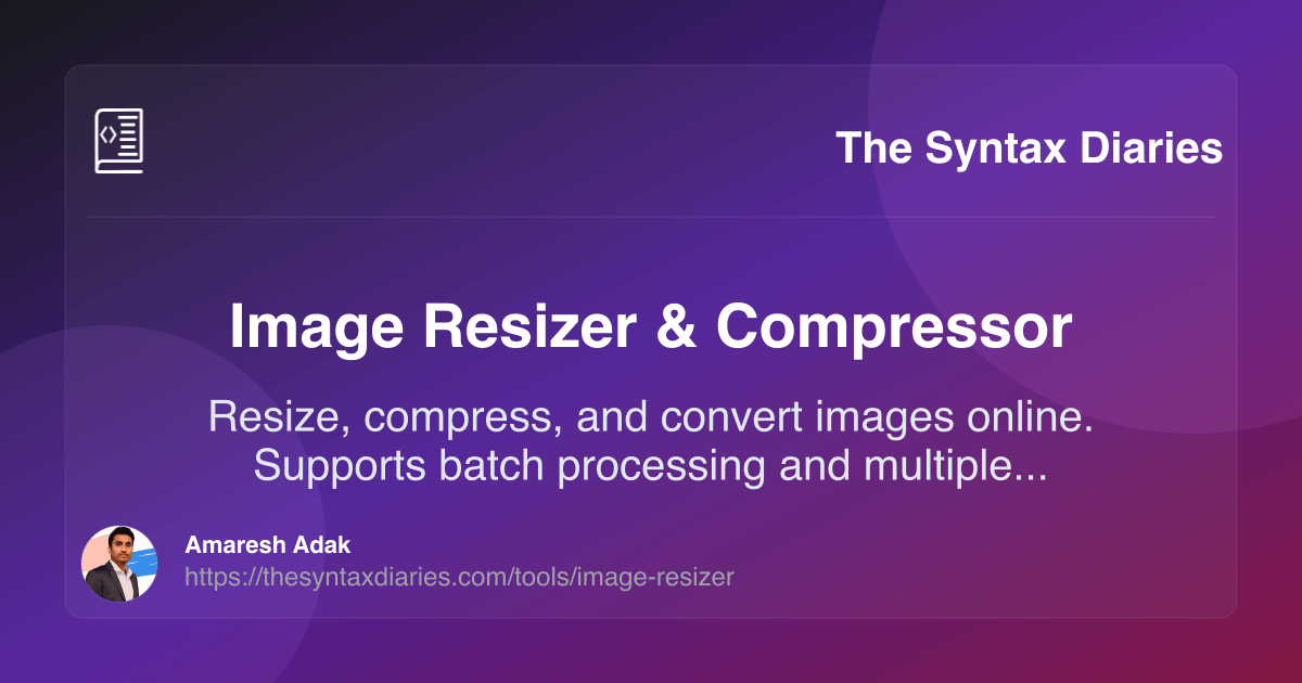 Free Online Image Resizer - Resize Photos Instantly | The Syntax Diaries