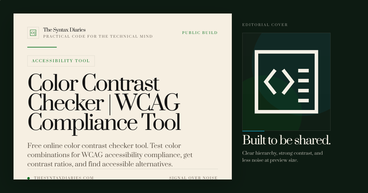 Color Contrast Checker | WCAG Compliance Tool | The Syntax Diaries